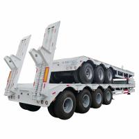 China Heavy Duty I Beam Lowbed Semi Trailer with Double Air Chamber Brake System and Zhenhua Brand Landing Gear for sale