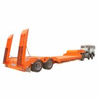 China Heavy Duty I Beam Lowbed Semi Trailer with Double Air Chamber Brake System and Zhenhua Brand Landing Gear for sale