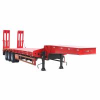 China Heavy Duty I Beam Lowbed Semi Trailer with Dual Line Braking System and Reinforced Gooseneck for sale