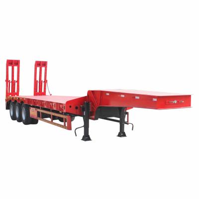 China Heavy Duty I Beam Lowbed Semi Trailer with Dual Line Braking System and Reinforced Gooseneck for sale