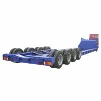 China Heavy Duty I Beam Lowbed Semi Trailer with Dual Line Braking System and Reinforced Gooseneck for sale