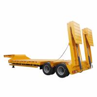 China Heavy Duty I Beam Lowbed Semi Trailer with Dual Line Braking System and Reinforced Gooseneck for sale