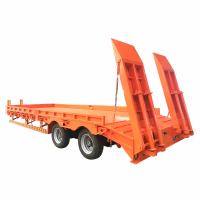 China Heavy Duty I Beam Lowbed Semi Trailer with Dual Line Braking System and Reinforced Gooseneck for sale