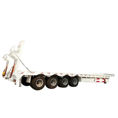 China Custom 70-200 Tons Capacity Lowbed Semi Trailer with 2550mm Width and 4000mm Height for Heavy Transport for sale