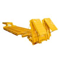 China Custom 70-200 Tons Capacity Lowbed Semi Trailer with 2550mm Width and 4000mm Height for Heavy Transport for sale