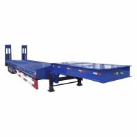 China Heavy Duty Lowboy Trailer Lowbed Semi Trailer With Mechanical Ladder Truck Trailer for Zimbabwe for sale
