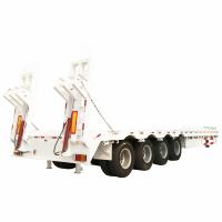 China Heavy Duty Lowboy Trailer Lowbed Semi Trailer With Mechanical Ladder Truck Trailer for Zimbabwe for sale