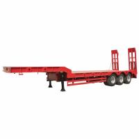 China Heavy Duty Lowboy Trailer Lowbed Semi Trailer With Mechanical Ladder Truck Trailer for Zimbabwe for sale