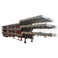 China Heavy Duty Lowboy Trailer Lowbed Semi Trailer With Mechanical Ladder Truck Trailer for Zimbabwe for sale