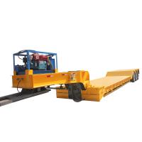 China Heavy Duty Lowboy Trailer Lowbed Semi Trailer With Mechanical Ladder Truck Trailer for Zimbabwe for sale
