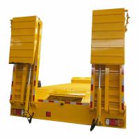 China Heavy Duty Lowboy Trailer Lowbed Semi Trailer With Mechanical Ladder Truck Trailer for Zimbabwe for sale