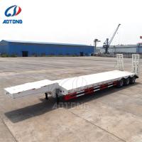 China 70 Ton Capacity 40 Ft Lowbed Semi Trailer with Mechanical Ladder and Heavy Duty I Beam for sale