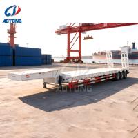 China 70 Ton Capacity 40 Ft Lowbed Semi Trailer with Mechanical Ladder and Heavy Duty I Beam for sale