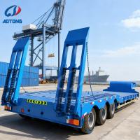 China Lowboy 100-Ton Gooseneck Semi-Trailer 25 50 80 Ton Detachable Lowbed Hydraulic Low Profile Bed Trailer for Excavator Sale for sale
