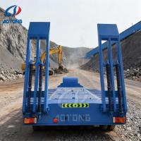 China Lowboy 100-Ton Gooseneck Semi-Trailer 25 50 80 Ton Detachable Lowbed Hydraulic Low Profile Bed Trailer for Excavator Sale for sale