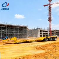 China Lowboy 100-Ton Gooseneck Semi-Trailer 25 50 80 Ton Detachable Lowbed Hydraulic Low Profile Bed Trailer for Excavator Sale for sale