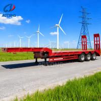 China 3 4 Axles LowBed Gooseneck Excavator Transport Low Bed Semi Trailer 100 Tons Lowbed Truck Trailer for sale
