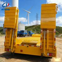China 3 4 Axles LowBed Gooseneck Excavator Transport Low Bed Semi Trailer 100 Tons Lowbed Truck Trailer for sale
