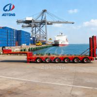 China Heavy-duty Customizable 3-Axis 60-120 Tons Foldable Construction Machinery Transportation Low-bed Trailer Trailer Truck for sale