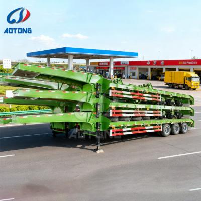 China Heavy-duty Customizable 3-Axis 60-120 Tons Foldable Construction Machinery Transportation Low-bed Trailer Trailer Truck for sale