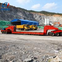 China Heavy-duty Customizable 3-Axis 60-120 Tons Foldable Construction Machinery Transportation Low-bed Trailer Trailer Truck for sale
