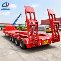 China Two, Three, Four Axle Gooseneck Flatbed Semi Truck with Low Deck, Lowboy, Loader, or Low Bed Semi Trailer for sale
