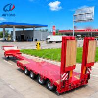 China Lowbed Price Excavator Transporter Low Bed Truck Semi Trailer With Hydraulic Ramp Multi 3 4 5 Axle 40 60 80 120 100 Ton for Sale for sale