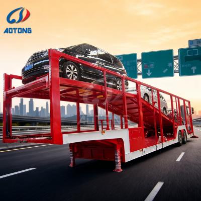 China 2 Axles Car Carrier Semi Trailer with 4-21 Units Capacity and 28T Two Speed Landing Leg for Efficient Car Transport for sale