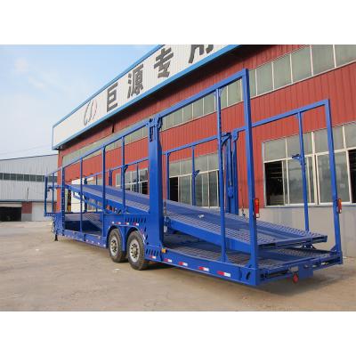 China Heavy Duty Car Carrier Semi Trailer with T700/Q345 Steel Main Beam Hydraulic Lifting and JOST King Pin for sale