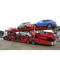 China Double Deck Hydraulic Lifting SUV Car Carrier Semi Trailer with 28T Two Speed Landing Leg and Q345B Main Beam for sale