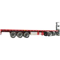 China 3 Axle Steel Material Container Flatbed Trailer with 40 Ton Max Payload and 3mm Thick Pattern Plate for sale