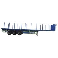China 3 Axle Steel Material Container Flatbed Trailer with 40 Ton Max Payload and 3mm Thick Pattern Plate for sale