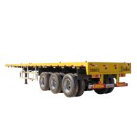 China 40FT Container Flatbed Trailer with LED Light 7 Ways 24V 12500mm Dimensions and 500mm High Main Beam for sale