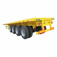China 40FT Container Flatbed Trailer with LED Light 7 Ways 24V 12500mm Dimensions and 500mm High Main Beam for sale