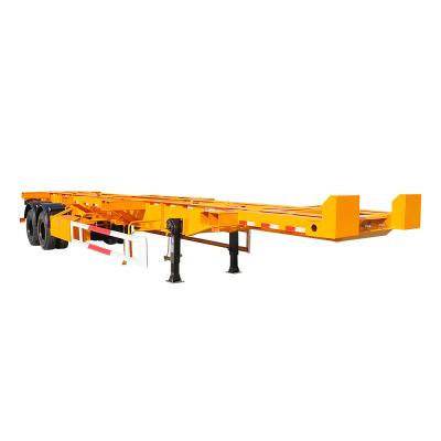 China ABS Anti-Lock Braking System Skeleton Semitrailer for Container Transport 45 20 40 FT Container Trailer Heavy-Duty Low Bed Trailer with Anti-Lock Braking System for sale