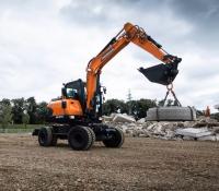 China DX55W-7 Mini Wheel Excavator 0.175m3 Doosan Hydraulic Excavator for sale