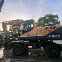China 2020 Original Paint Used Yellow Hyundai 210W-9 Wheel Excavator Digger for sale