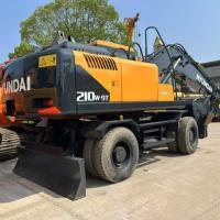 China Used Korea hyundai 210w 21Ton Hydraulic Wheel Excavator Hyundai 210W R210W-9 for sale