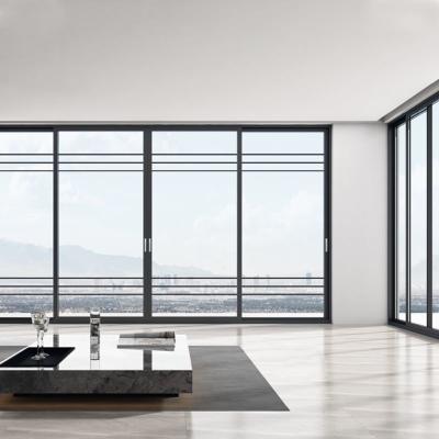 China Custom Double Tempered Glass Window ,  Broken Bridge Aluminum Alloy Sliding Door for sale