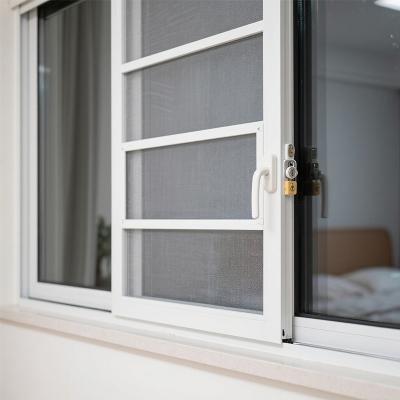 China White Aluminum Sliding Windows with Screen - Secure, Energy-Efficient for Bedroom & Residential Spaces for sale