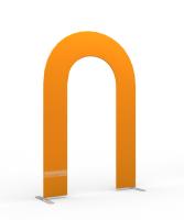 China 84.5in Gold Flower Personalized Wedding Backdrops Round  White Arch Backdrop for sale