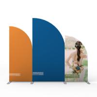 China Elegant Acrylic Personalized Wedding Backdrops Printing Circle Arch Backdrop for sale
