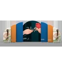 China Engagements 7ft Personalized Wedding Backdrops Party Decoration Background Stand Wall for sale