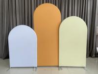 China Elegant Acrylic Personalized Wedding Backdrops Printing Circle Arch Backdrop for sale