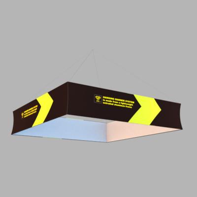 China 240x120x48in Square Triangle Trade Show Hanging Banner Fabric Hanging Signs Display for sale