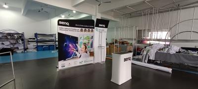 China 10ft Straight Curve Backdrop Banner Advertising Trade Show Booth Pull Up Banners for sale