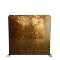 China Party Tension Fabric Tube Display Shiny Gold Photo Booth Backdrop 10ft for sale