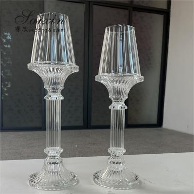 China 32x14 cm Crystal Candle Holder for Wedding Decoration - Clear & Custom Colors Available for sale