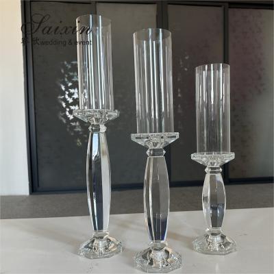 China Crystal Candlestick Holder Stand for Wedding Centerpieces - 40cm/45cm/50cm Tall Decoration with Custom Colors for sale