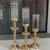 China Wholesale Gold Metal Candle Holder Stand 41cm 47cm 53cm for Wedding Table Decoration for sale